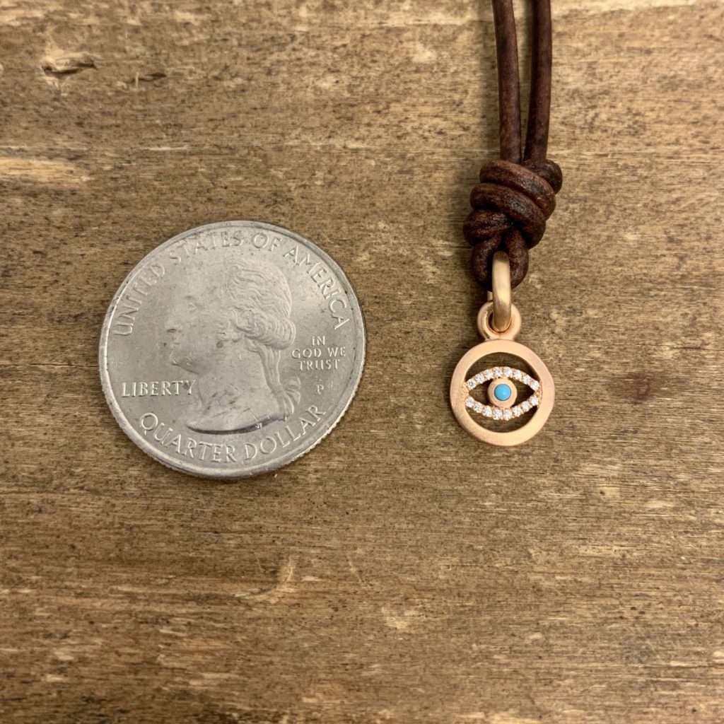 18k Gold Small Evil Eye with Turquoise and Pavé Diamond Eye - Poor Cat ...