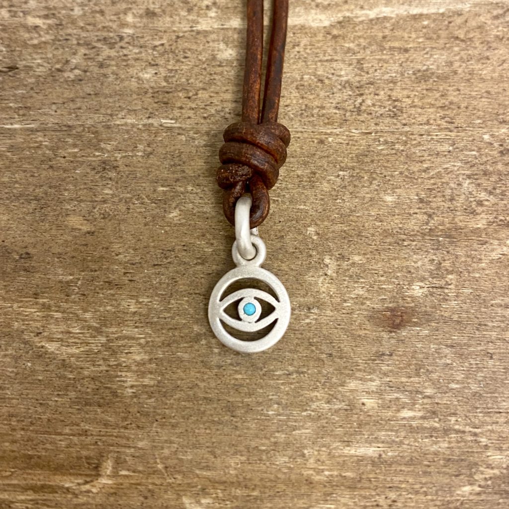 Sterling Silver Small Evil Eye with Assorted Stone - Poor Cat Designs